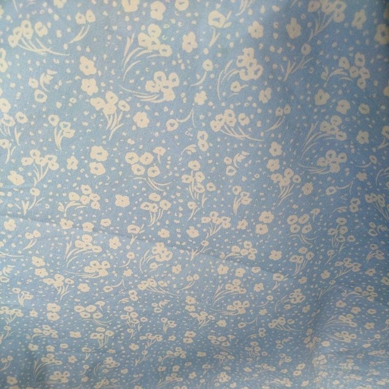 Powder blue mini floral Woven Cotton fabric sold per yard | Shopee ...