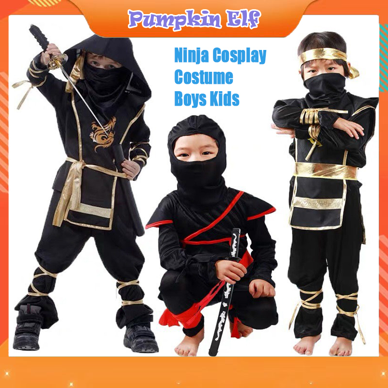 Ninja Cosplay Costume Boys Kids Assassin Samurai Carniva Halloween ...