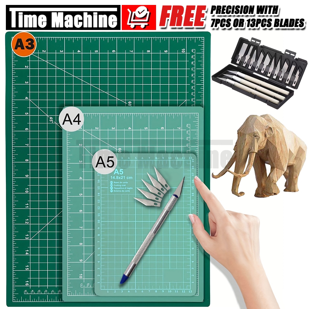 A3 A4 A5 Cutting Mat Pvc Double-Sided Cut Pad Patchwork Engraving DIY Tool With Carving Knife ...