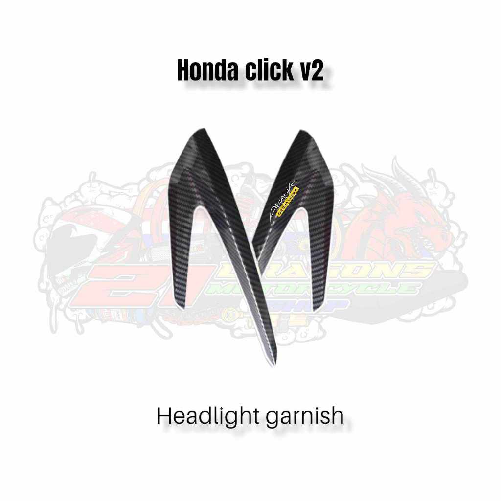 HONDA CLICK V2 HEADLIGHT GARNISH TWILL CARBON | Shopee Philippines