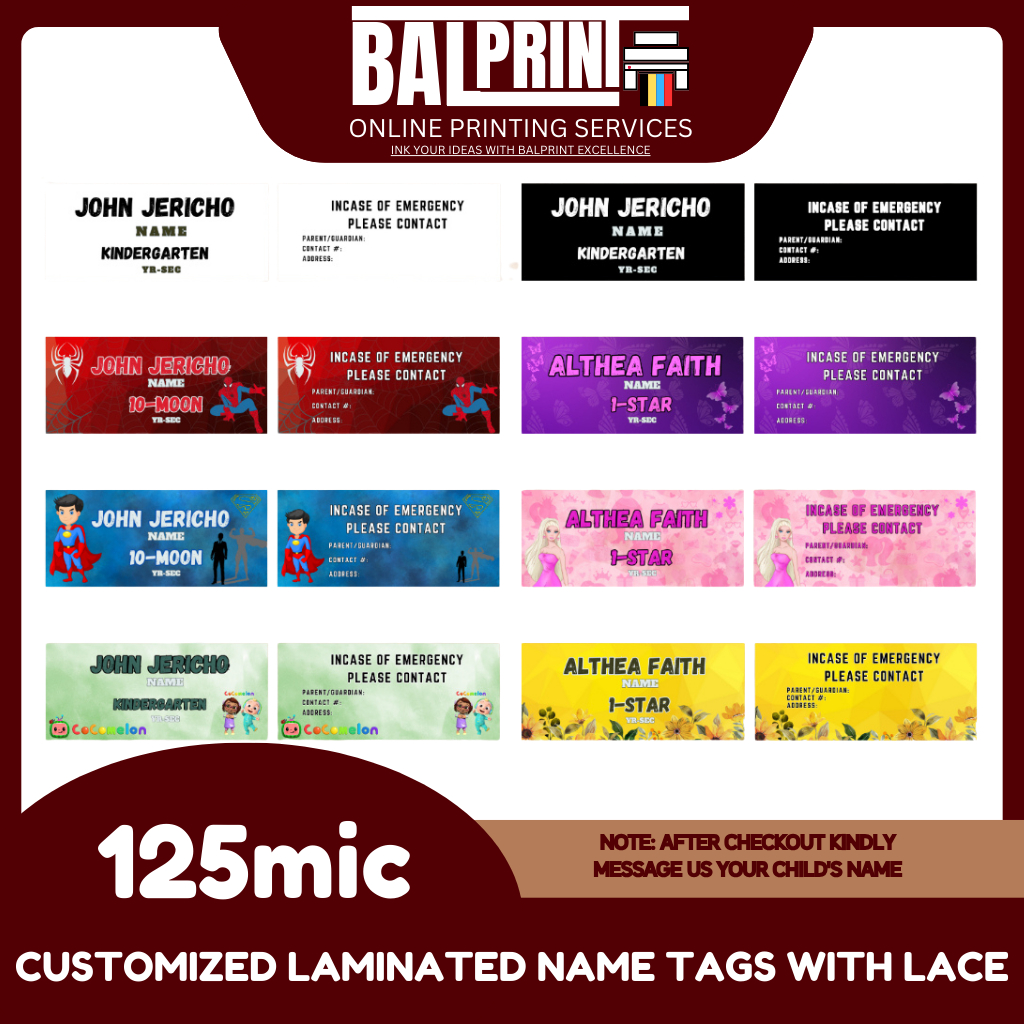 Customized Laminated Name Tags with Lace | Shopee Philippines
