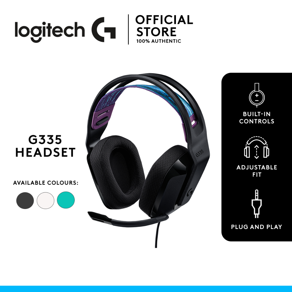 Logitech Gaming Headset G335 3.5mm Audio Jack, Flip to Mute Microphone ...