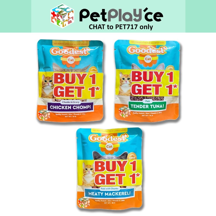 Goodest Cat Buy 1 Take 1 Wet Cat Food Pouch 85g Mackerel Tuna Chicken H ...