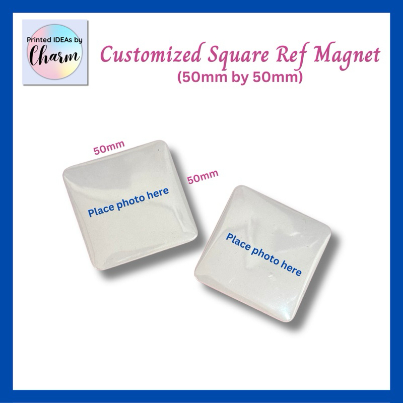 12 pcs Customized Square (50mm by 50mm) Photo Ref Magnet | Shopee ...