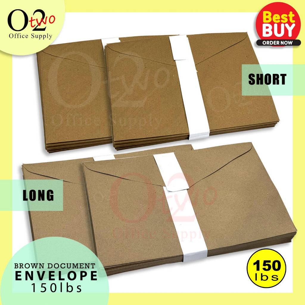 50pcs/100pcs Brown Envelope SHORT/LONG Document envelope (150lbs ...
