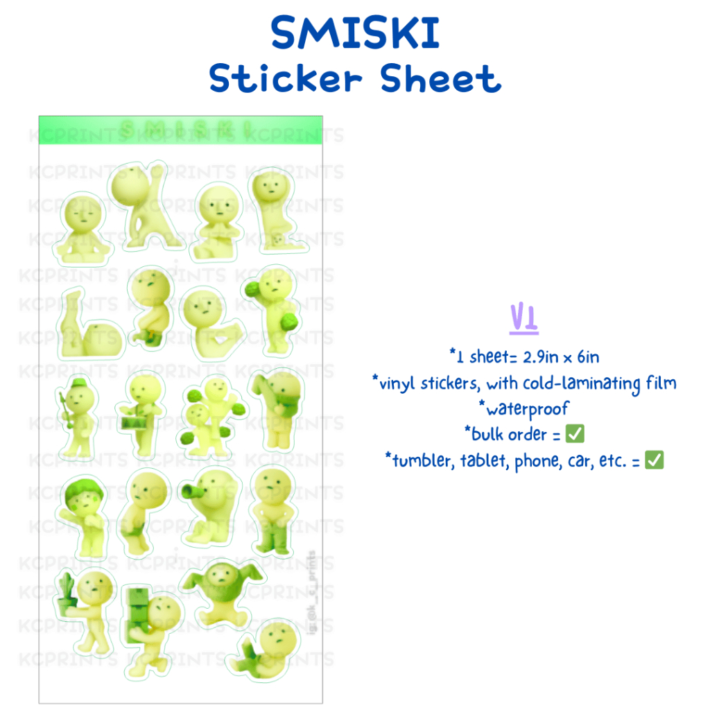 [FANMADE] Smiski Vinyl Sticker Sheet Waterproof Cute Deco Journal ...