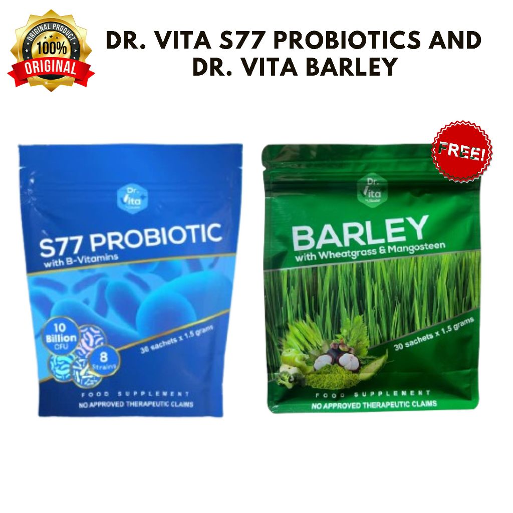 100% Authentic Dr. Vita S77 Probiotic + Dr. Vita Barley with Wheatgrass ...