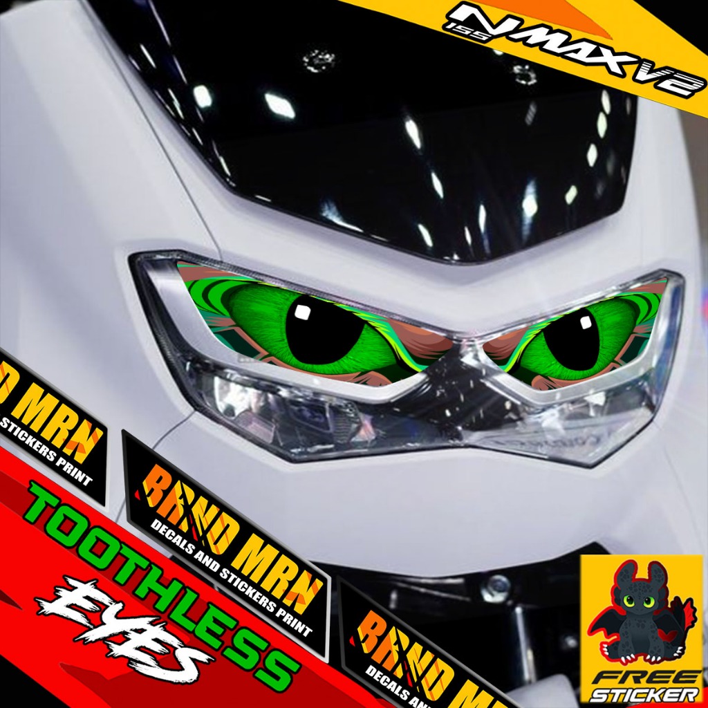 YAMAHA NMAX 155 V2 HEADLIGHT TOOTHLESS EYE DECAL STICKER TINT PROTECTOR ...