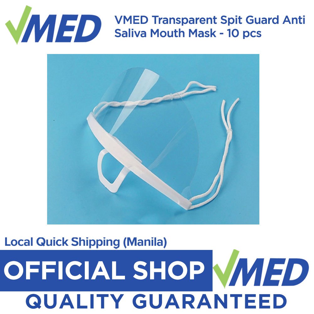 VMED Transparent Spit Guard Anti Saliva Mouth Mask - 10 pcs | Shopee ...