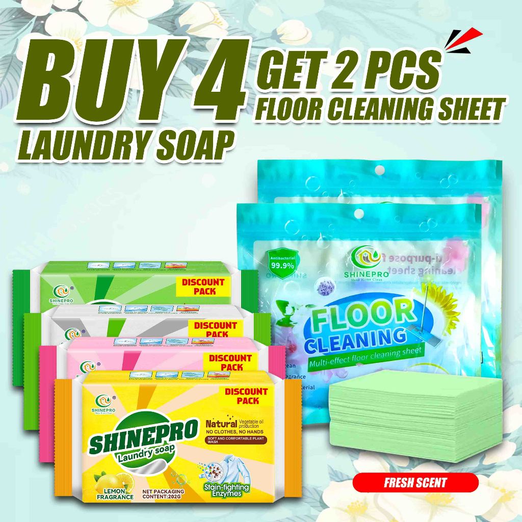 Buy 4pcs Laundry Bar Soap Get 2 Free Floor Cleaning Sheet, Whitening ...