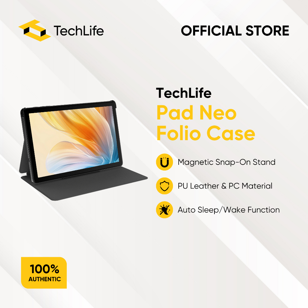 TechLife Pad Neo Folio Case l Magnetic Snap-On Stand l PU Leather & PC ...