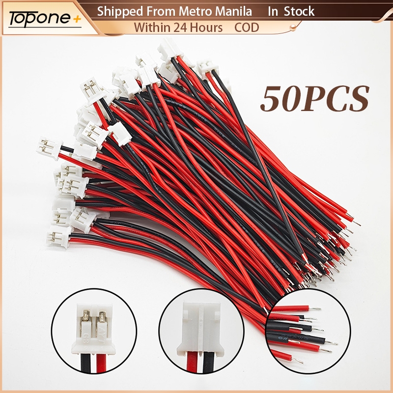 50PCS Mini JST 2.0 Wires Cables PH2.0mm-2P Connector Single Head Terminal Wire 120MM | Shopee ...