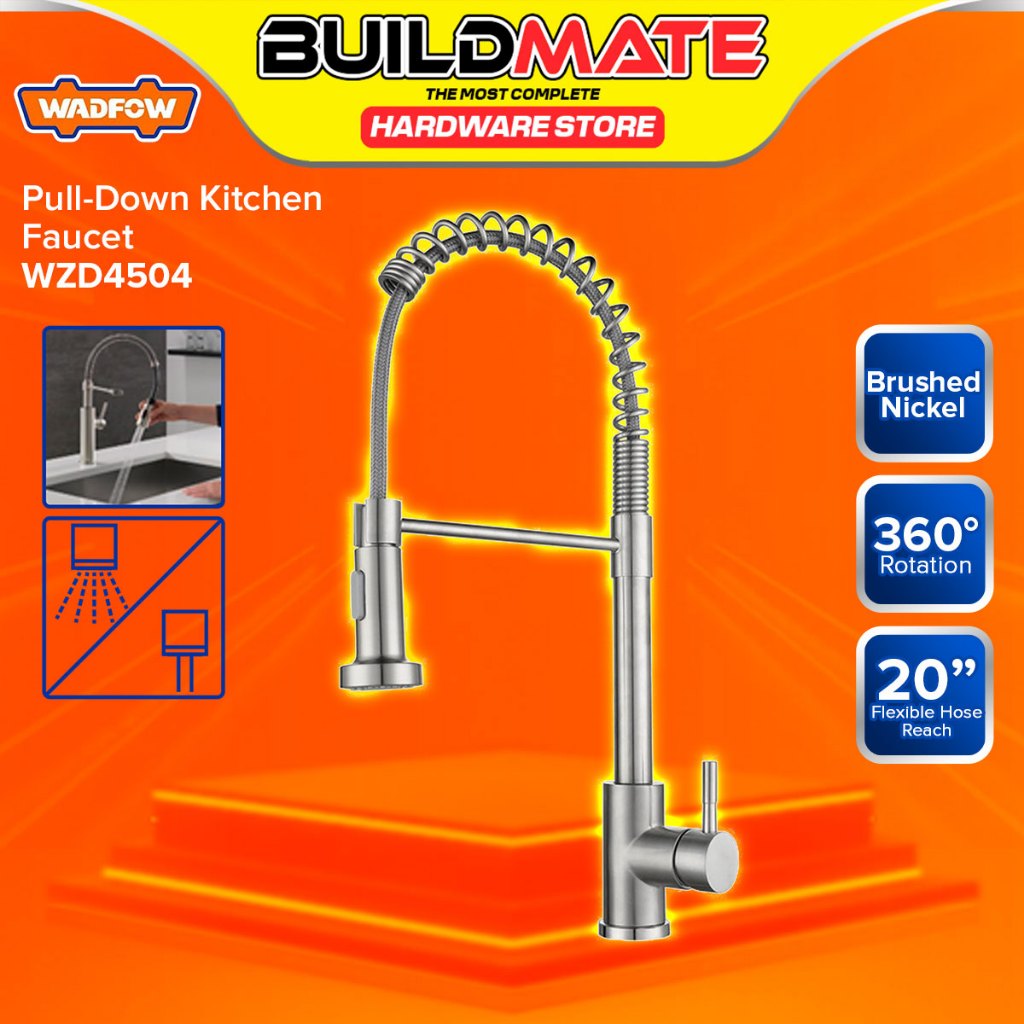 BUILDMATE Wadfow 20" Inch Pull Down Kitchen Faucet Flexible Hose with ...