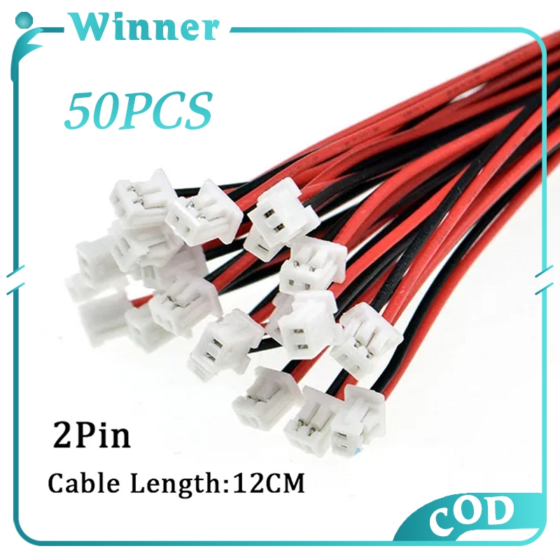 50PCS Wires Cables Mini Micro JST 2.0 PH 2-P Connector Plug With Wire Cable 120MM | Shopee ...