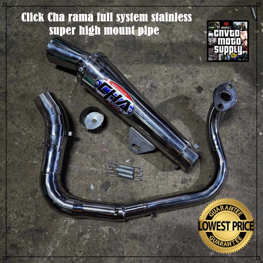 Click Cha rama full system stainless super high mount pipe | Shopee ...