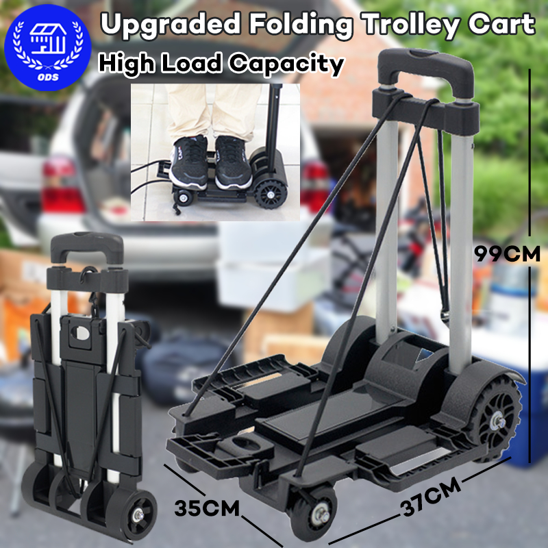 ODS Portable Foldable Heavy Duty Trolley Cart Push Cart Wheel Trolley ...