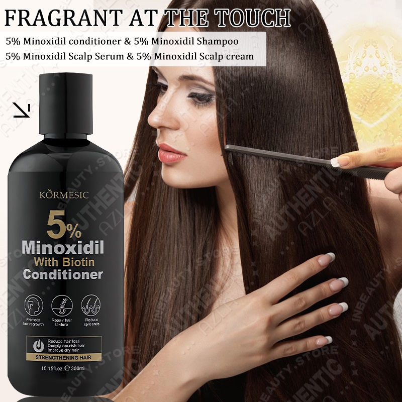Minoxidil 5% Hair Grower with Biotin Conditioner for Hair Loss ...