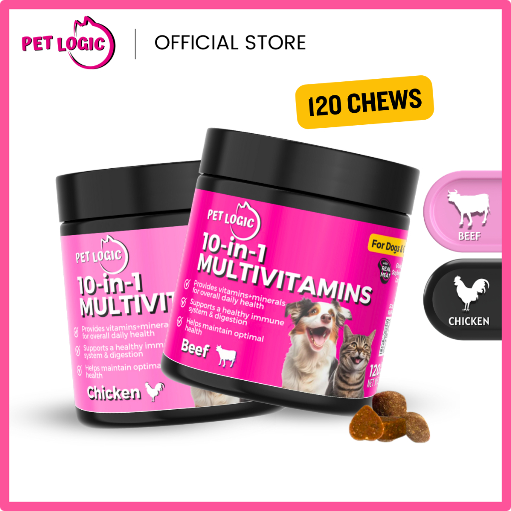 Pet Logic 10-in-1 Multivitamins 240g Dog & Cat Treats Supplement Pet ...