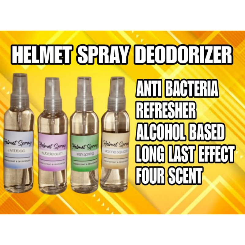 Helmet spray deodorizer disinfectant refresher alcohol based mabango ...