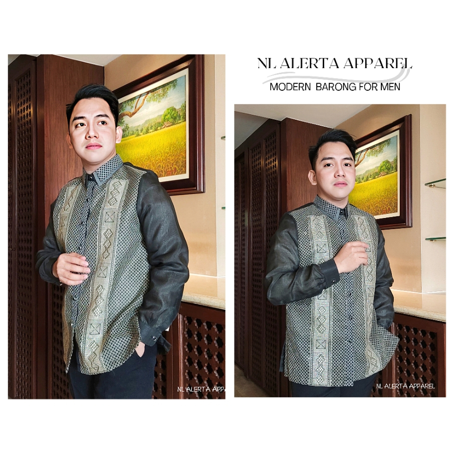 MODERN BARONG TAGALOG FOR MEN CALLADO (MADE OF PINYA COCOON) | Shopee ...