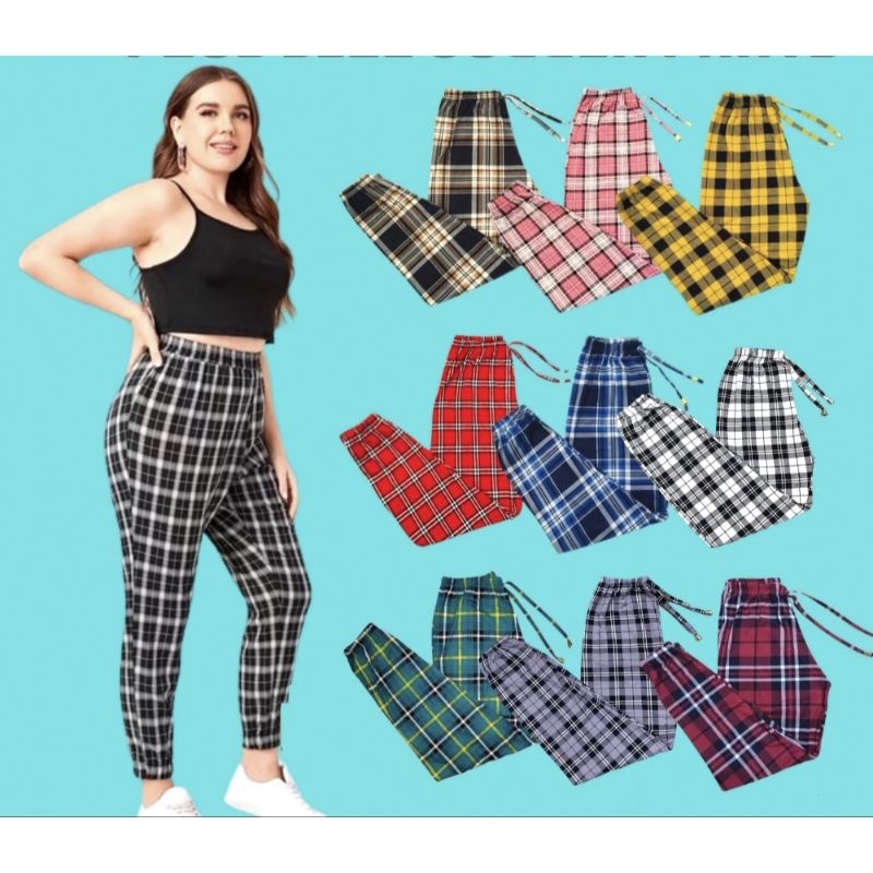 3pcs Bundle JOGGER CHECKERED/PLAID FIT UP TO XL | Shopee Philippines