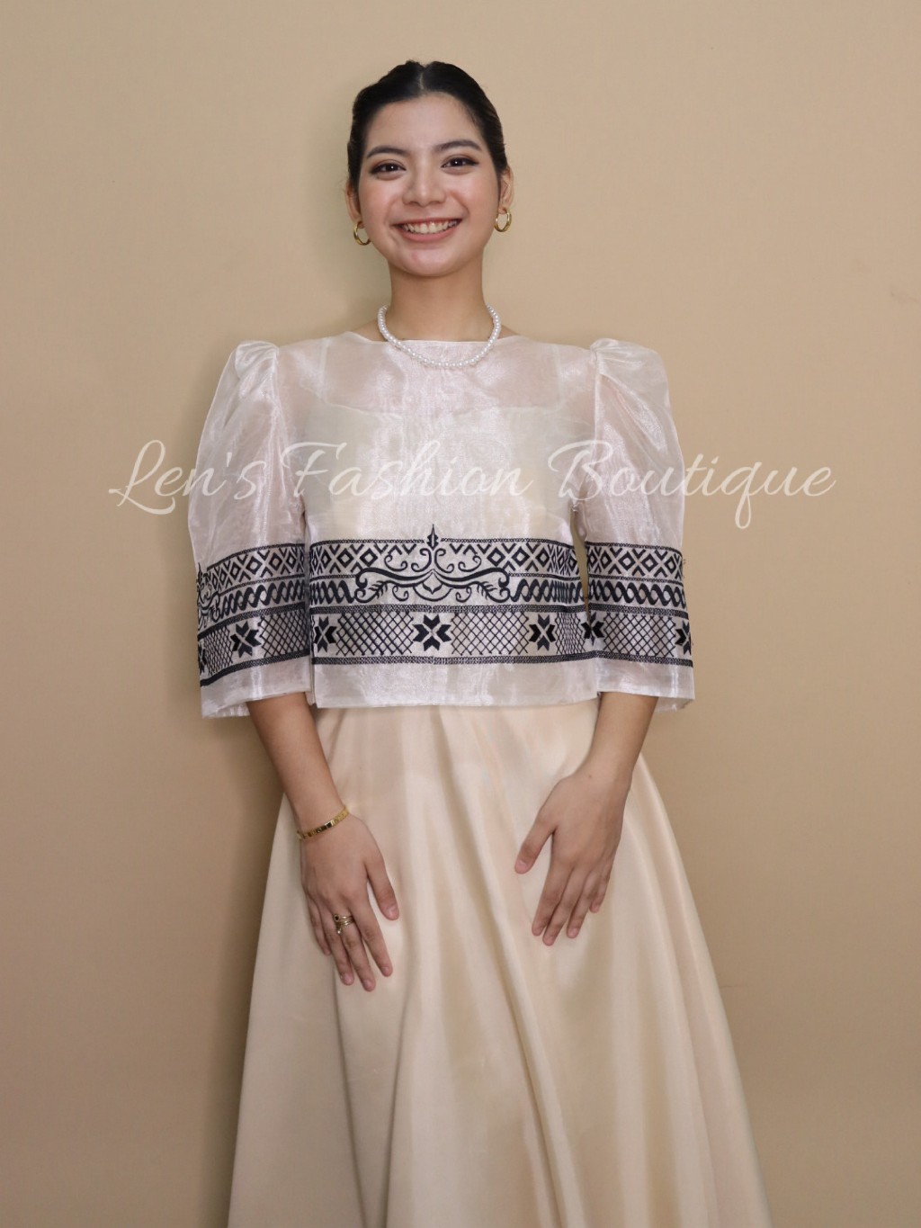 Modern Filipiniana - Jessa Kimona Top - Add 1 size | Shopee Philippines