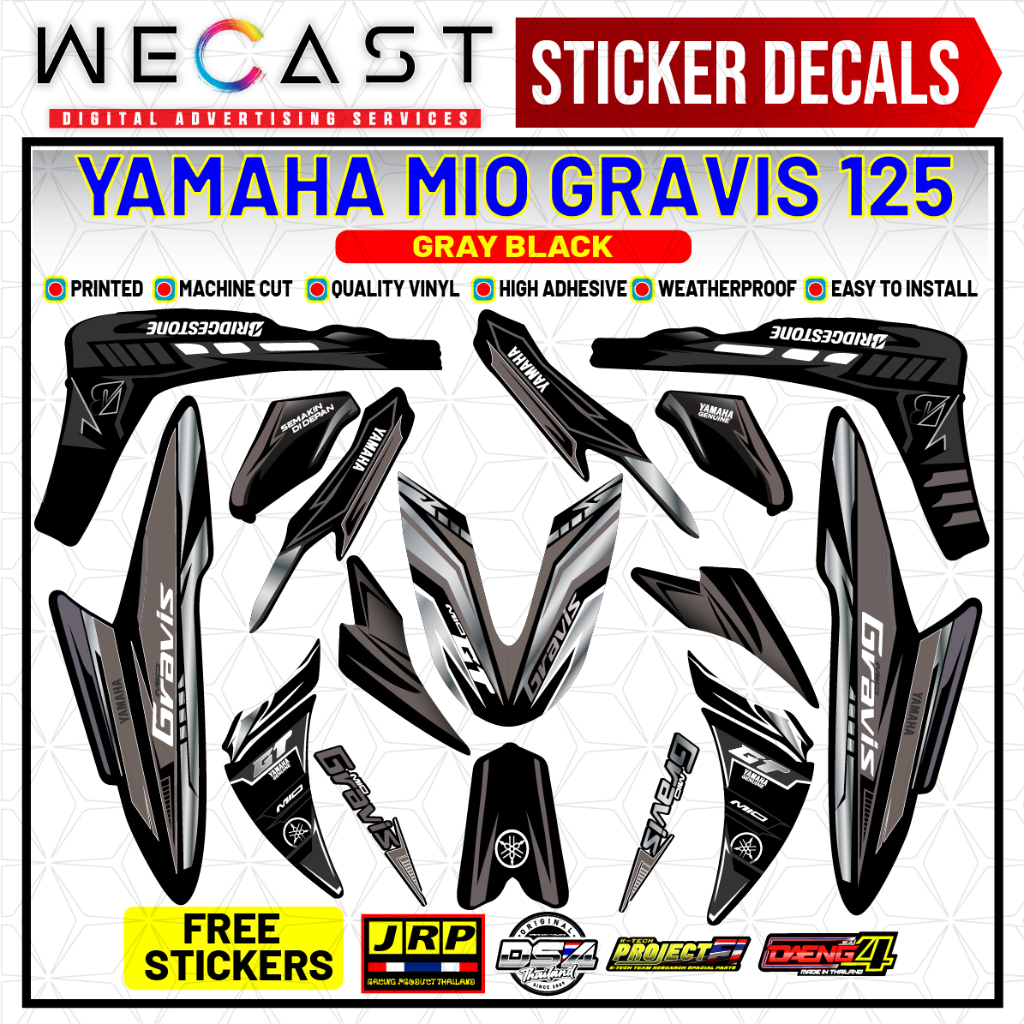 WECAST CUSTOMIZED YAMAHA MIO GRAVIS 125 DECALS STICKER FOR MOTORCYCLE ...