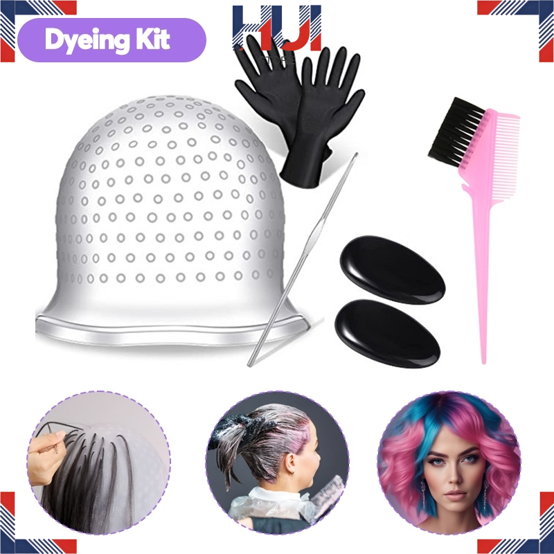 Silicone Highlight Caps Set for Color Hair Professional Reusable ...
