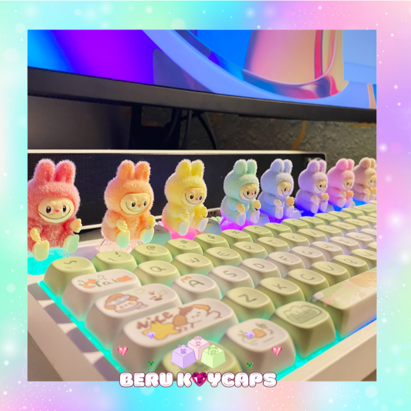 Labubu keycaps artisan labubu figurine keycaps for mechanical keyboard ...
