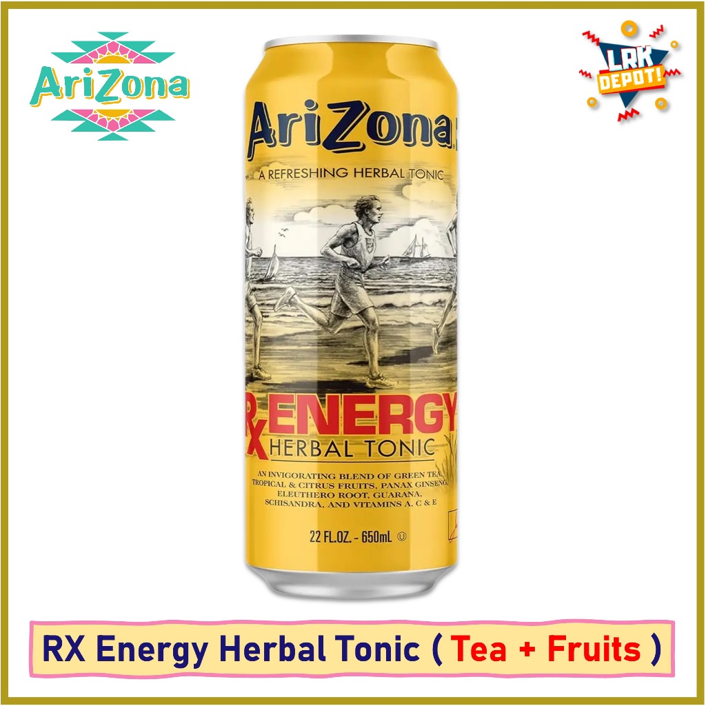 AriZona RX Energy Herbal Tonic Tea Fruit Juice Drink Beverage (Canned ...