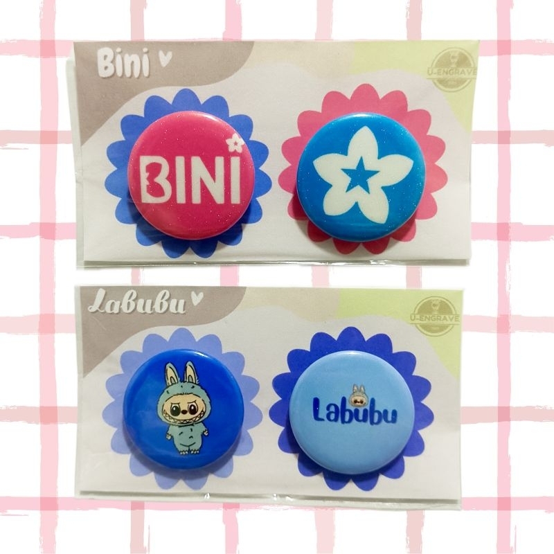 Bini and Labubu Button Pin 32mm | Shopee Philippines