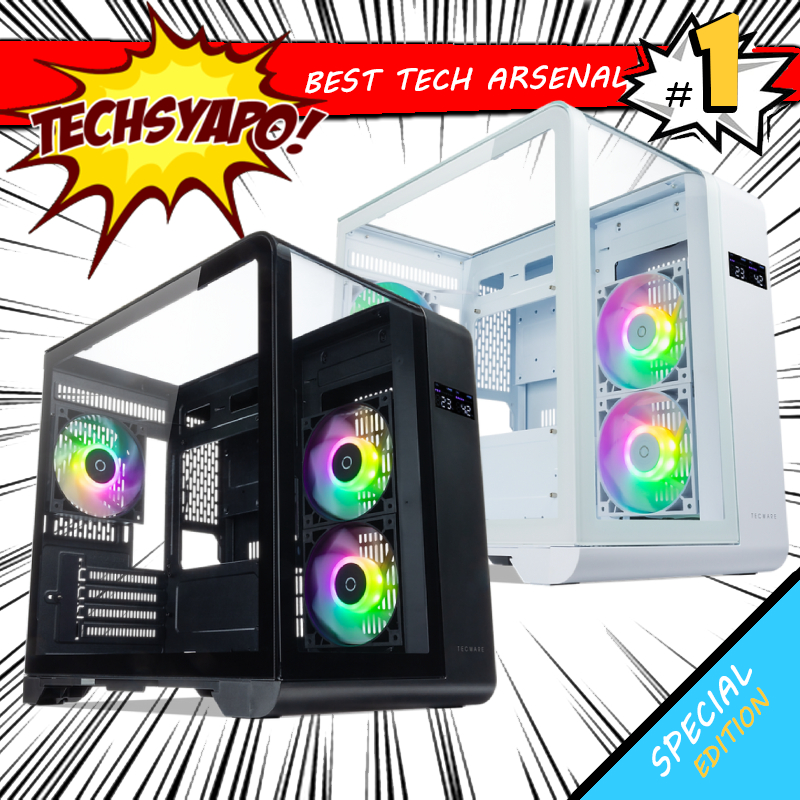 TECWARE ARC M CURVED TG MATX CASE W/ CPU AND GPU TEMP DISPLAY | Shopee ...