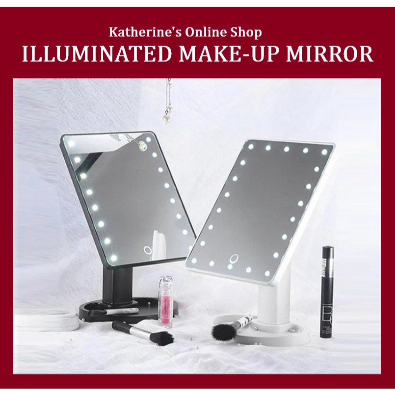 Illuminated Desktop Table Make Up Mirror with LED | Shopee Philippines