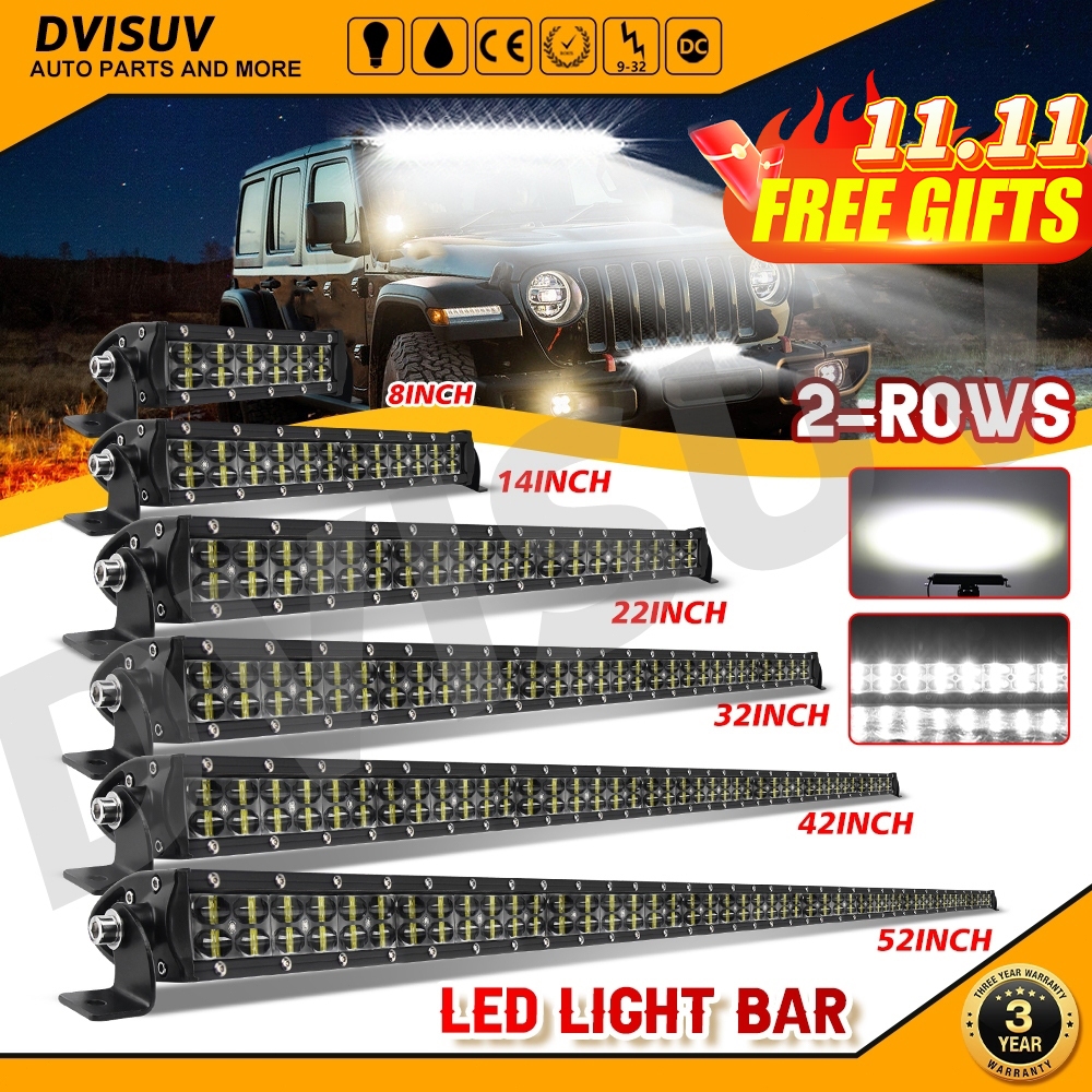 Dual Row 12V 24V 14"22"32"42“52“ Inch LED Light Bar Spot Flood Led Bar ...