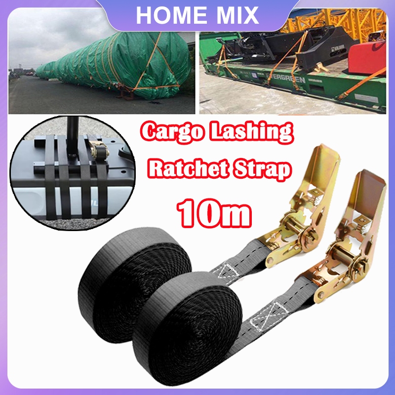 10m Cargo Strap Lashing Heavy Duty Adjustable Ratchet Strap Cargo Rope ...