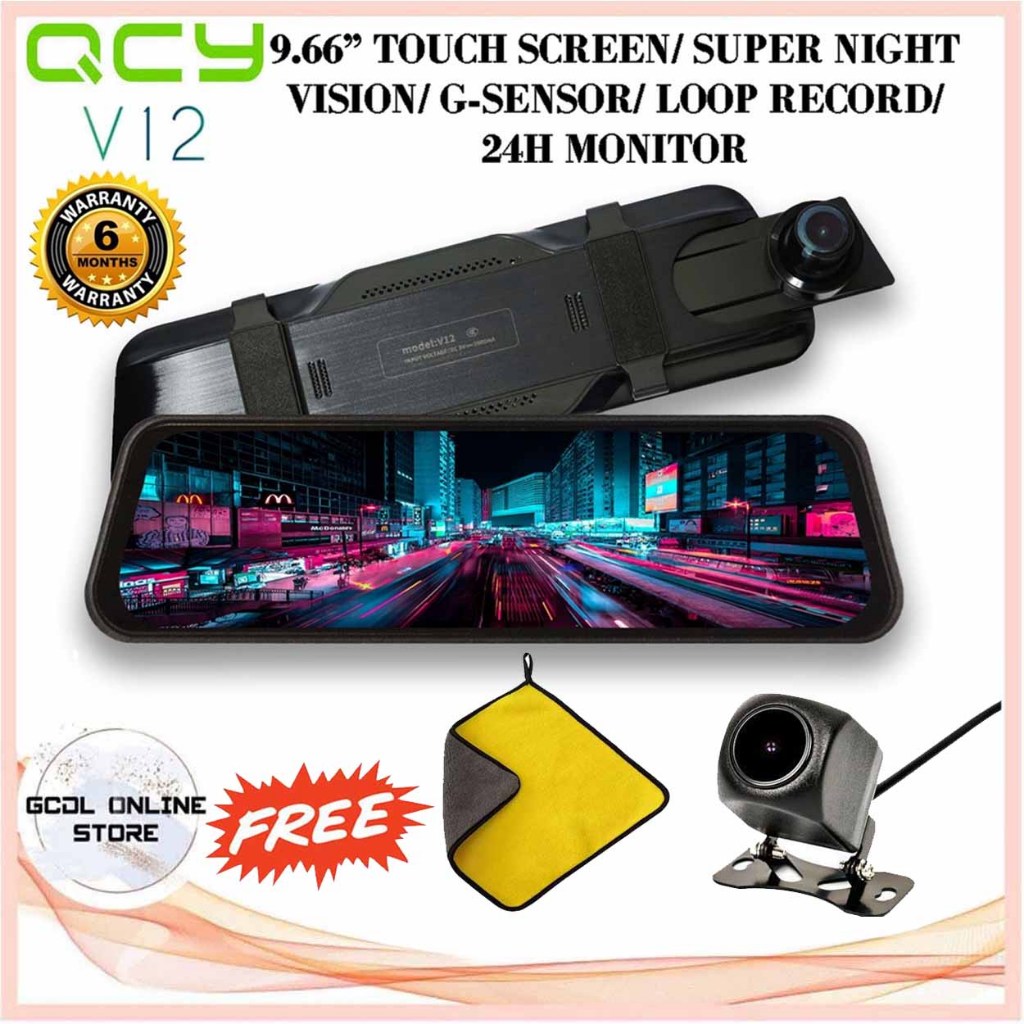 ORIGINAL QCY V12 9.66 IN TOUCH Screen with night vision/G-sensor/Loop ...