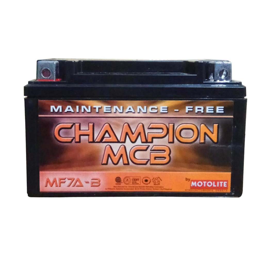 CHAMPION Motorcycle Battery MF7A-B ( YTX7A-BS ) Maintenance Free ...