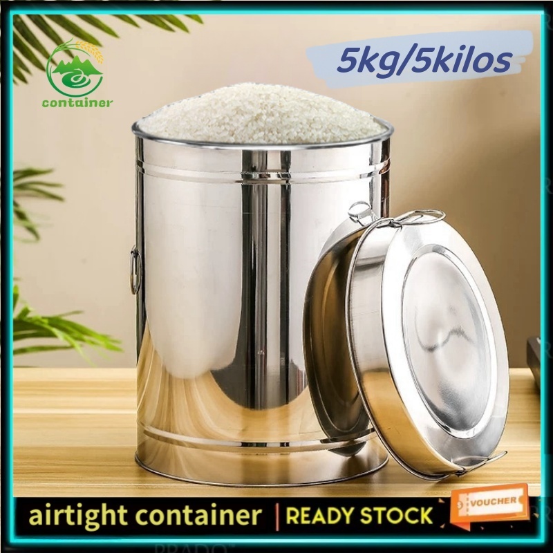 rice dispenser 5kg/5Kilos Rice Storage rice container Household Steel ...
