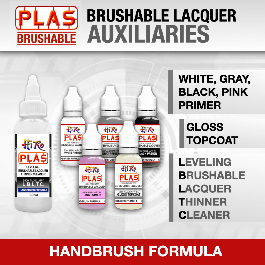 PLAS Brushable Lacquer Auxiliary - (Primer / Topcoat / Thinner Cleaner ...