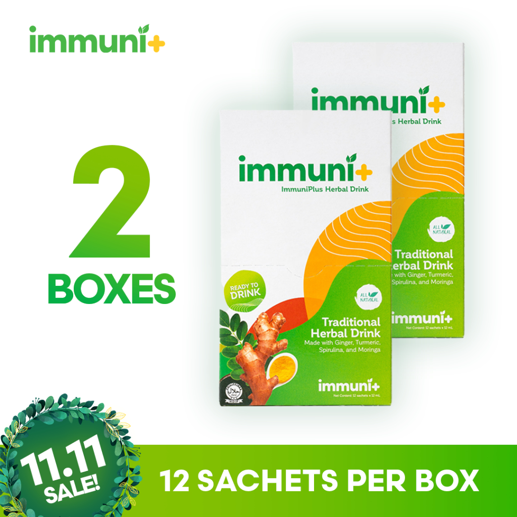Immuni+ ImmuniPlus Traditional Herbal Drink 2 Boxes x 12 Sachets x 12ml ...