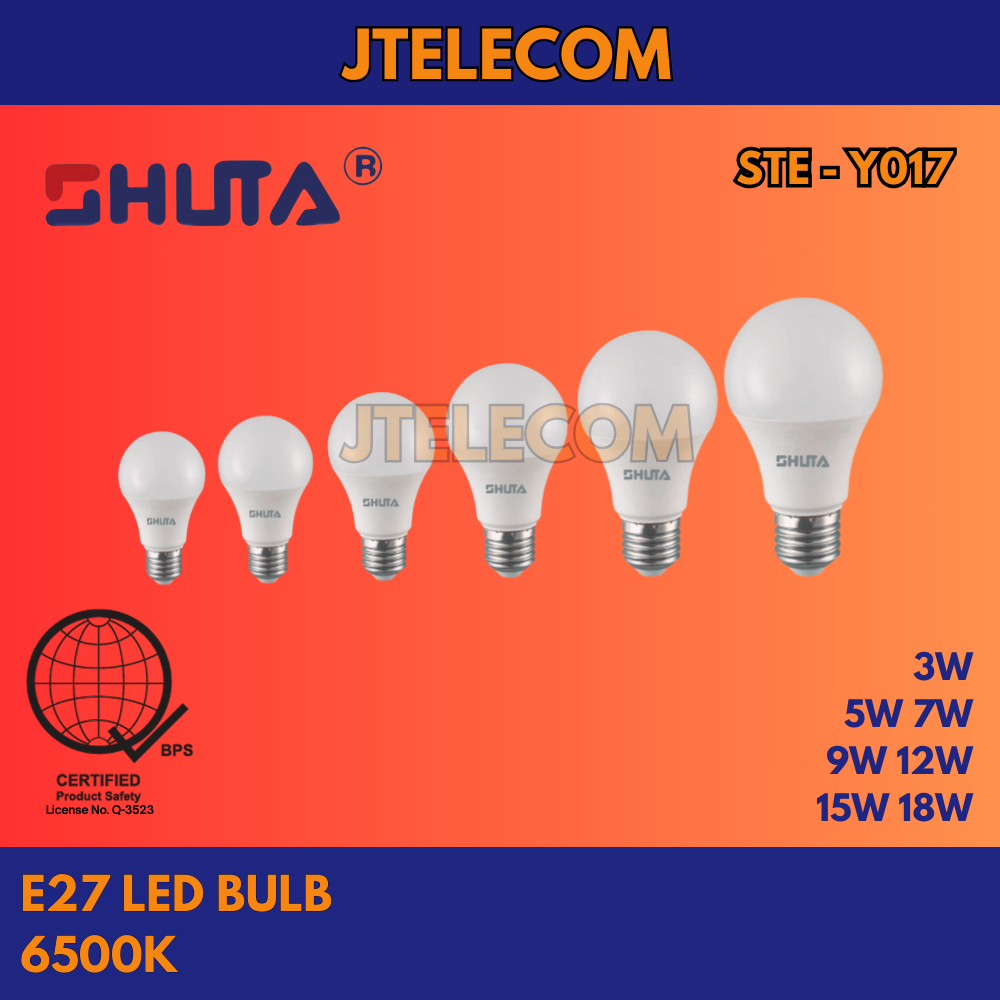 SHUTA LED BULB E27 DAYLIGHT 3W 5W 7W 9W 12W 15W 18W 6500K BPS CERTIFIED ...