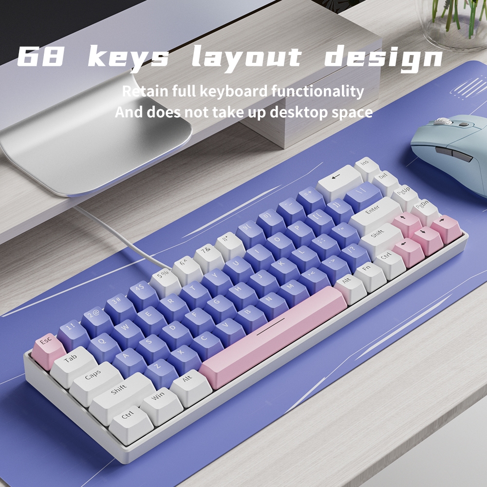 ZIFRIEND KA68 Mechanical Keyboard 68 Keys Mix Light Hotswap Wired ...