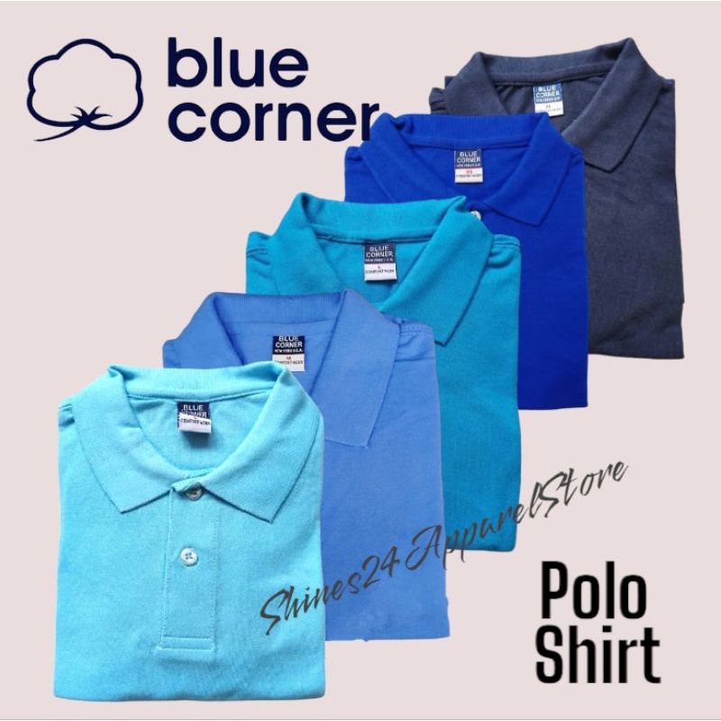 Blue Corner Polo Shirt for Adult Plain | Shopee Philippines