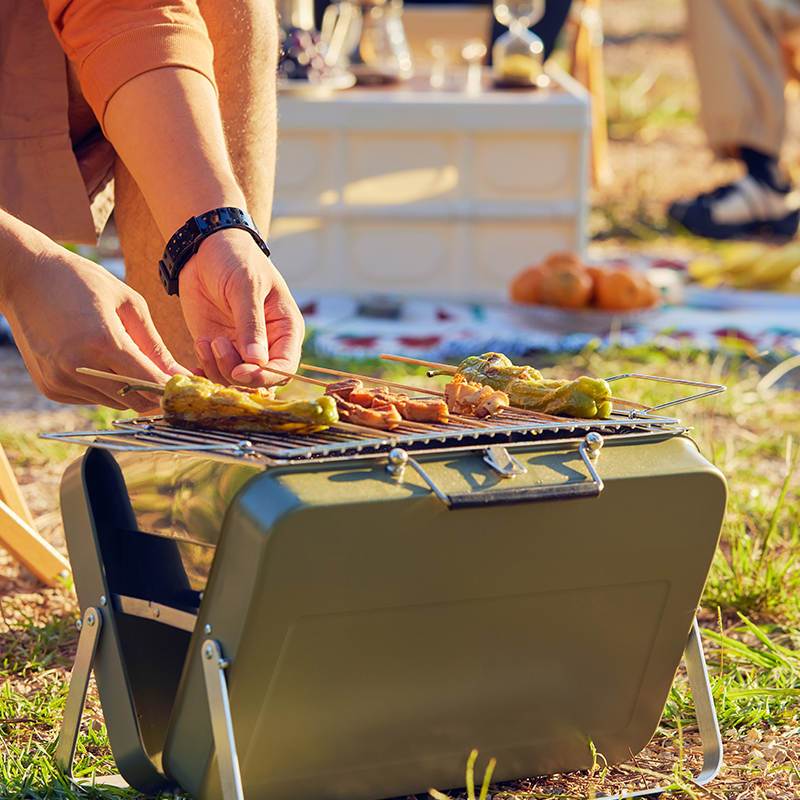 Best Portable Suitcase Grill Outdoor Folding Stainless Steel Charcoal ...