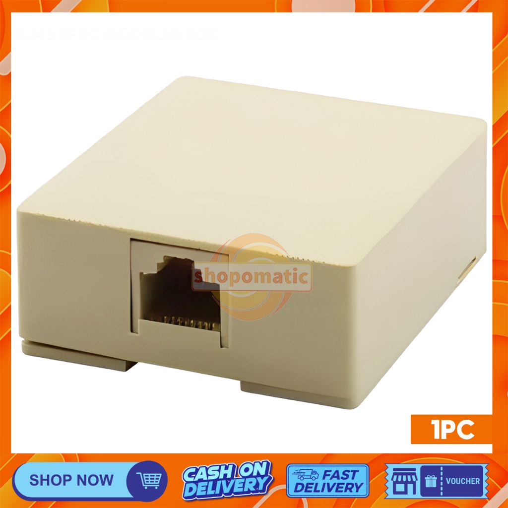 SHOPOMATIC RJ45 8P8C MODULAR BOX (1PORT) | Shopee Philippines