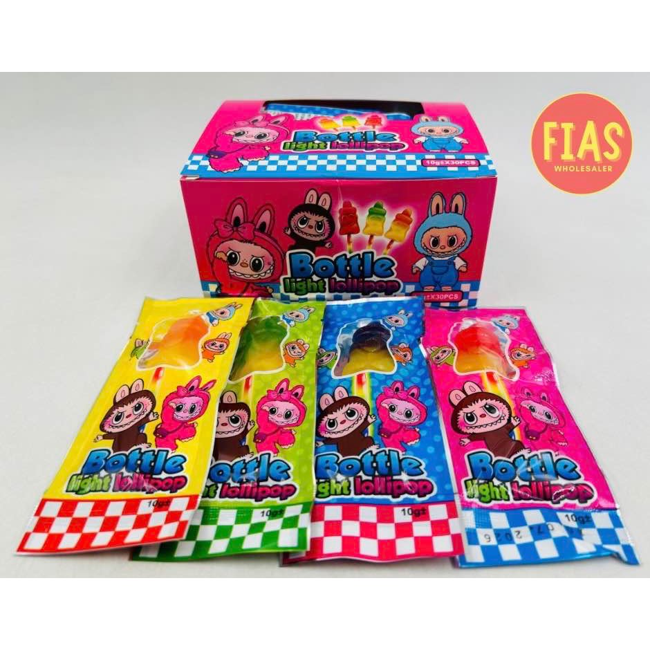30 pcs Labubu Bottle Light Lollipop Wholesale Paninda Lootbag Treats ...