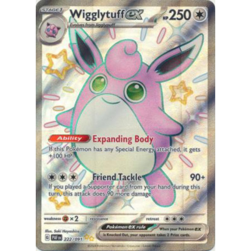 Pokemon Card, Wigglytuff ex 222/091, Shiny Ultra Rare. (ENGLISH TYPE ...
