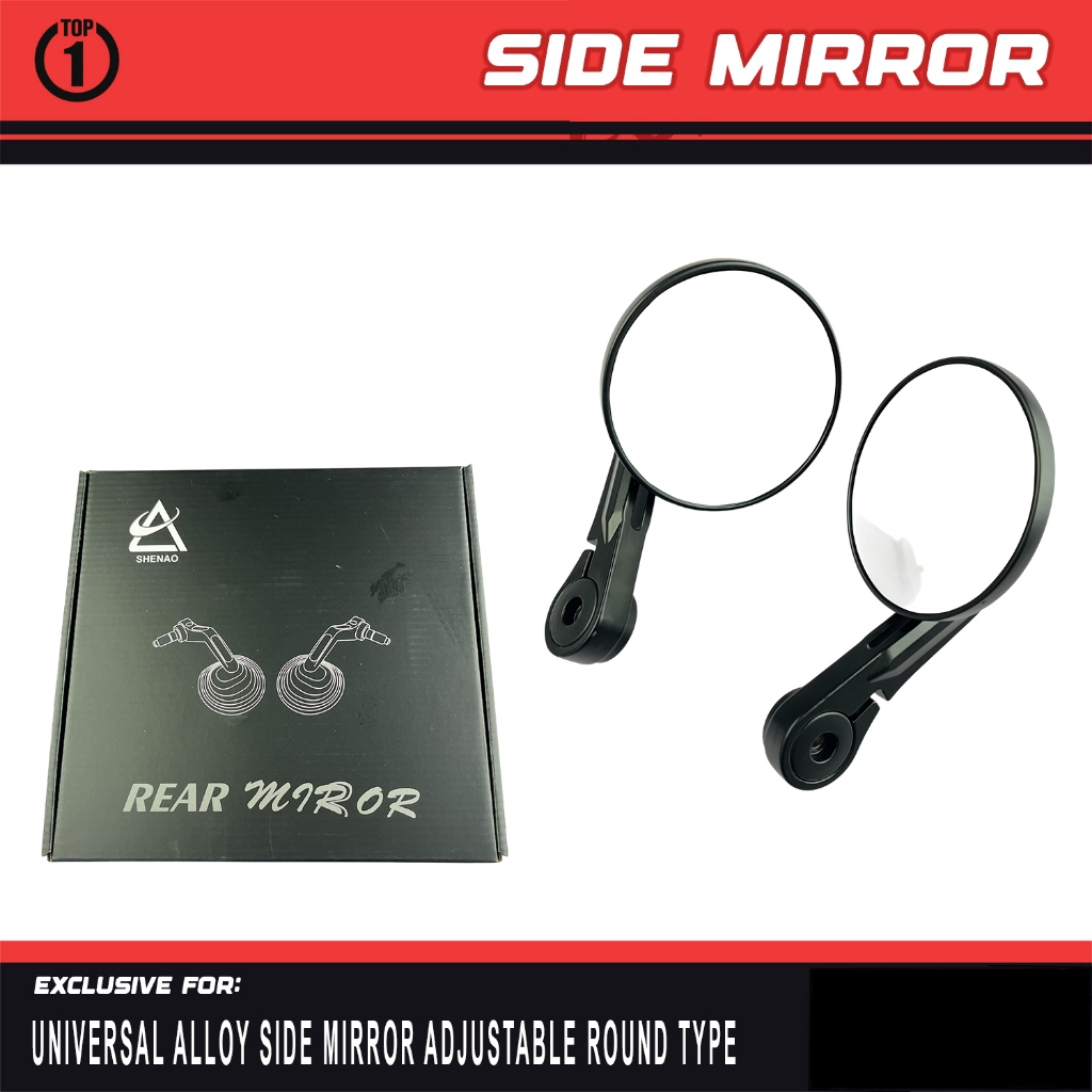 TOP 1 RACING ROUND TYPE UNIVERSAL SIDE MIRROR FOR MOTORCYCLE | Shopee ...