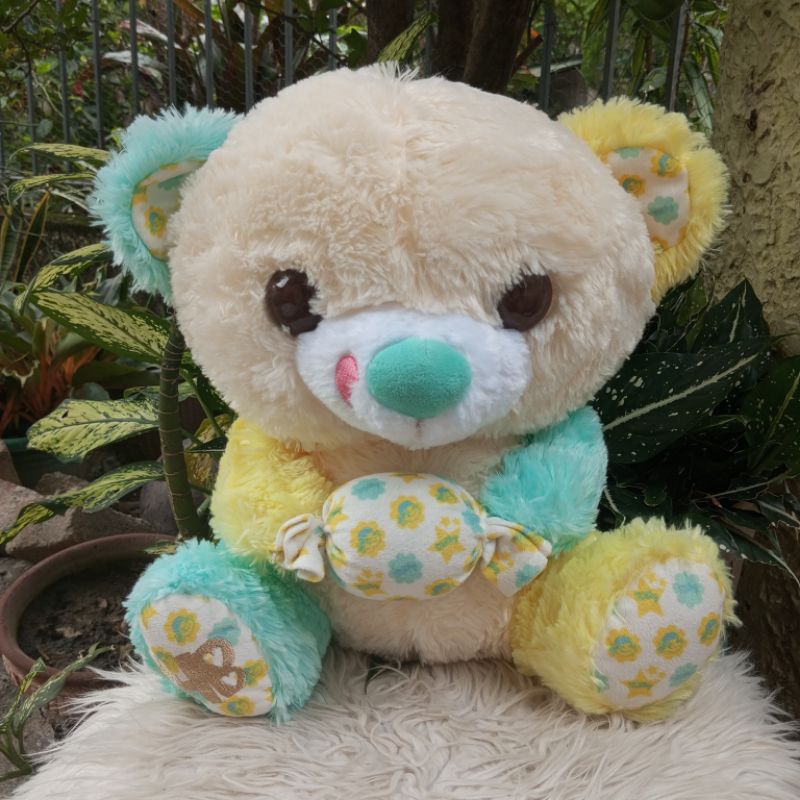 Milky PEKO Heart Bear Huggable Fluffy Plush Toy | Shopee Philippines