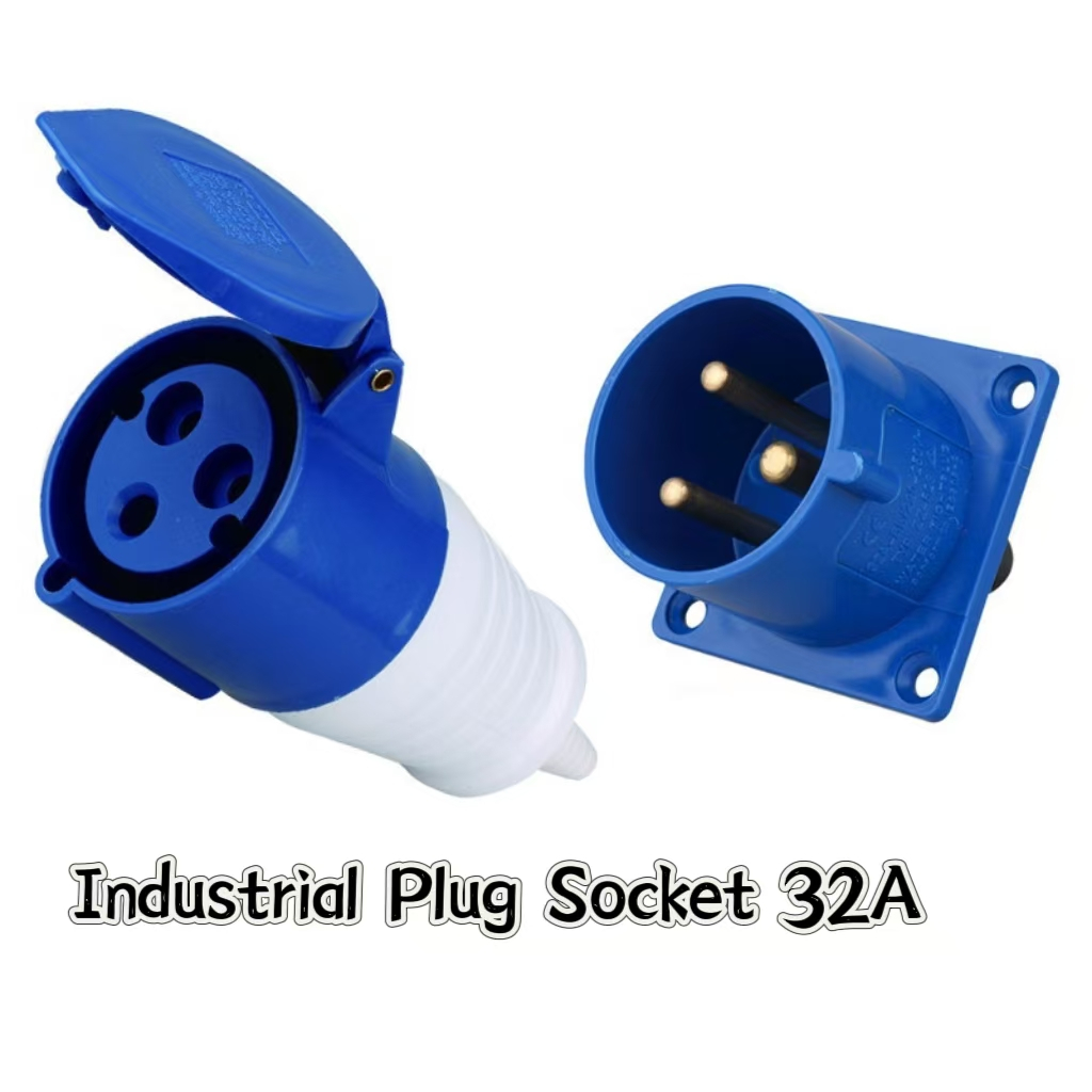 16/32A 3-Core Industrial Plug Socket Set IP44 Waterproof 2P+E ...